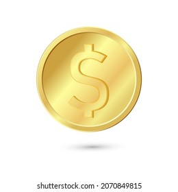 Vector Drawing Gold Coin Dollar Stock Vector (Royalty Free) 2070849815 ...