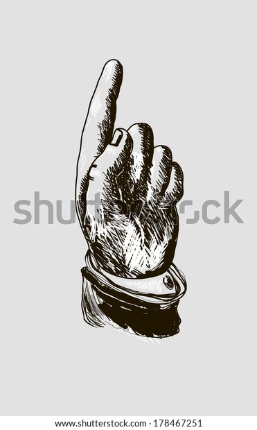 Vector Drawing Hand Index Finger Pointing 库存矢量图（免版税）178467251