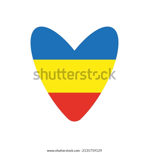 Vector Drawing Heart Blue Yellow Red Stock Vector (Royalty Free ...