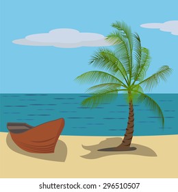 Vector Drawing Holiday Tropical Destination Stock Vector (Royalty Free ...