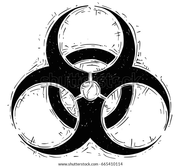 Vector Drawing Illustration Biohazard Symbol Stock Vector (Royalty Free ...