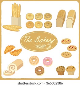 Vector Drawing Isolated Bakery Products Menu Stock Vector (Royalty Free ...