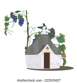 Vector Drawing Italian House Stock Vector (Royalty Free) 223533427