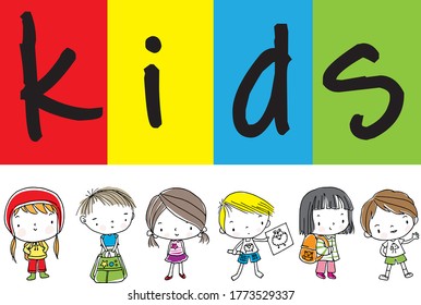 Vector Drawing Kids Design Icon Sign Stock Vector (Royalty Free ...