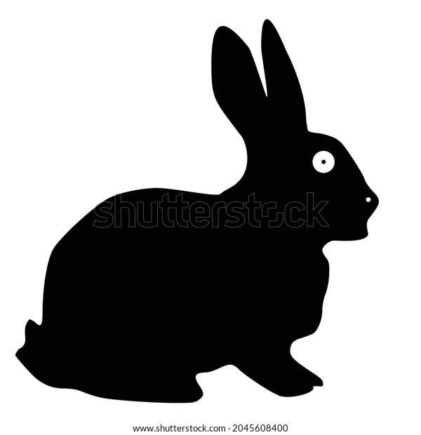 Vector Drawing Little Black Rabbit On Stock Vector (Royalty Free ...