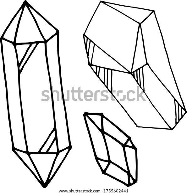 Dibujo vectorial de minerales y piedras: vector de stock (libre de ...