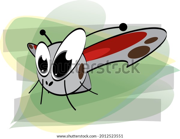 Vector Drawing Moth Cartoon Character Stock Vector (Royalty Free ...