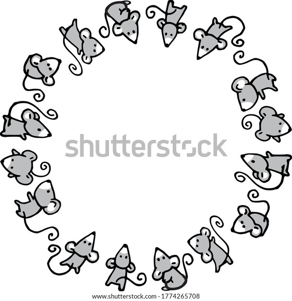Vector Drawing Mouse Circle Border Frame Stock Vector (Royalty Free ...