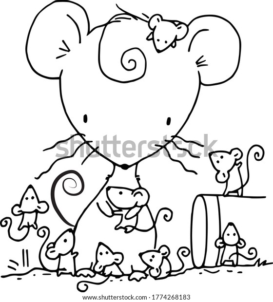 Vector Drawing Mouse Mom Mouse Baby Stock Vector (Royalty Free ...