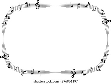 Vector Drawing Music Note Blank Border Stock Vector (Royalty Free ...