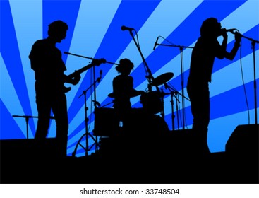 Vector Drawing Musical Group Concert Stock Vector (Royalty Free ...