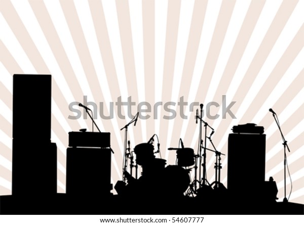Vector Drawing Musical Group Concert On Stock Vector (Royalty Free ...