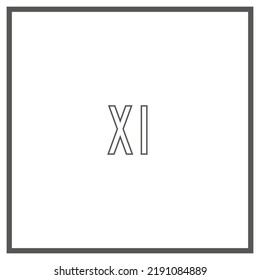 Vector Drawing Number Eleven Contour Color Stock Vector (Royalty Free ...