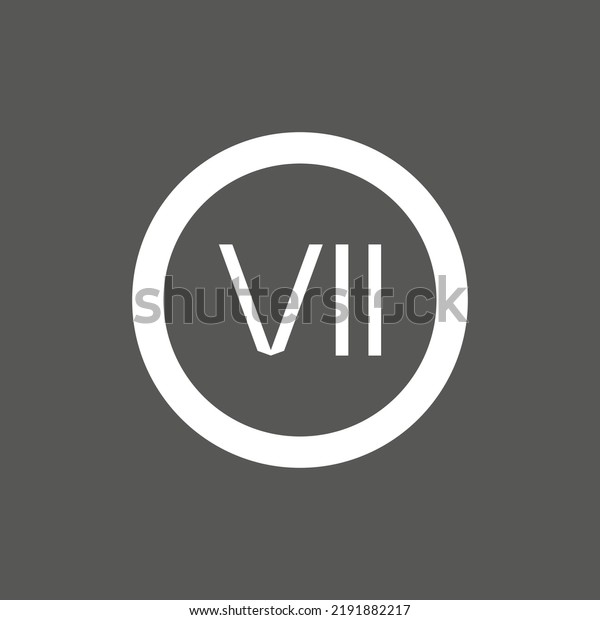 Vector Drawing Number Seven Circle Silhouette Stock Vector (Royalty ...