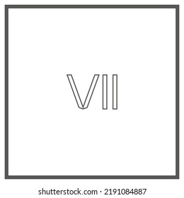 Vector Drawing Number Seven Contour Color Stock Vector (Royalty Free ...