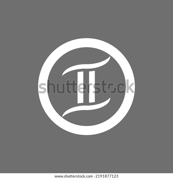 Vector Drawing Number Two Circle Silhouette Stock Vector (Royalty Free ...