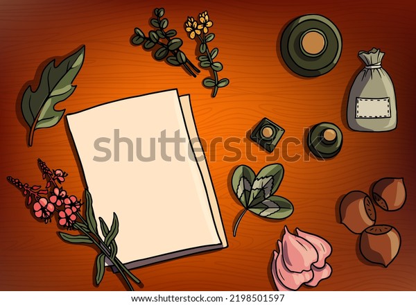 Vector Drawing Paper Letter Flowers Wooden Stock Vector (Royalty Free ...