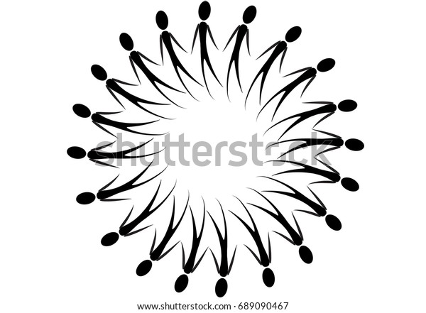 Vector Drawing People Icon Stock Vector (Royalty Free) 689090467 ...