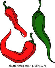 Vector Drawing Pepper Nature Sketch Illustration: เวกเตอร์สต็อก (ปลอด ...