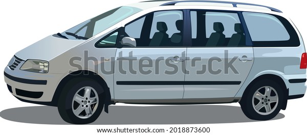 Vector Drawing Photo Gray Car Family Stock Vector (Royalty Free ...