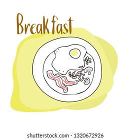 Vector Drawing Plate Breakfast Stylized Childrens Stock Vector (Royalty ...