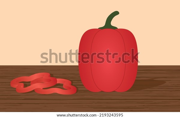 Vector Drawing Red Bell Pepper On Stock Vector (Royalty Free ...