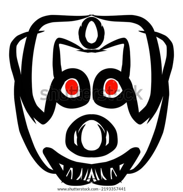 Vector Drawing Red Eye Demon Face Stock Vector (Royalty Free ...