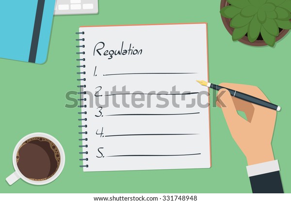 Vector Drawing Regulation List Concept Stock Vector (Royalty Free ...