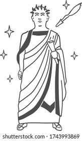 Vector Drawing Roman Emperor Augustus Stock Vector (Royalty Free ...