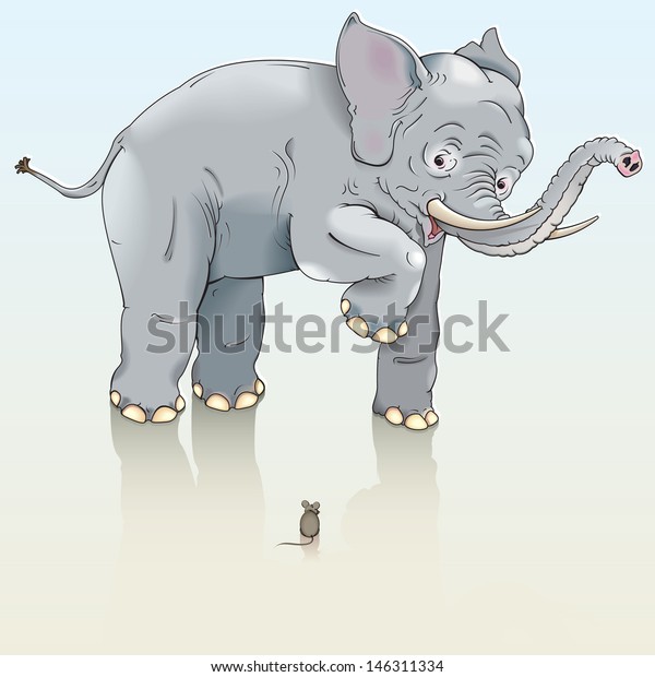 Vector Drawing Scared Elephantscared Elephant Easy Stock Vector ...