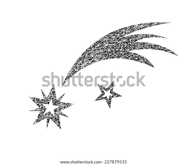 Vector Drawing Shooting Star On White Stock Vector (Royalty Free ...
