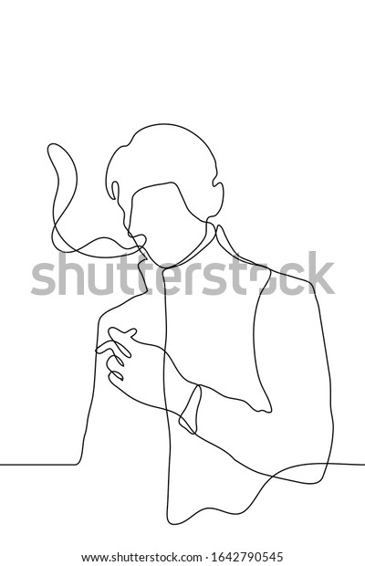 Vector Drawing Smoking Man Man Coat Stock Vector (Royalty Free) 1642790545