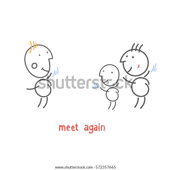 Vector Drawing Stickpeople Bye Farewell Stock Vector (Royalty Free ...