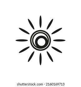 Vector Drawing Sun Color Black Flat Stock Vector (Royalty Free ...