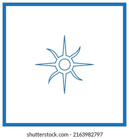 Vector Drawing Sun Contour Color Blue Stock Vector (Royalty Free ...