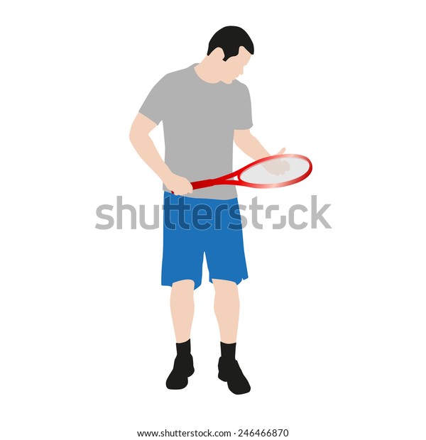 Vector Drawing Tennis Players Stock Vector (Royalty Free) 246466870 ...