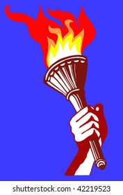 Drawing Torchlight Hand Person Stock Vector (Royalty Free) 61511248