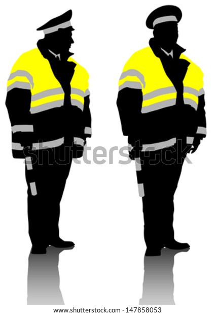 Vector Drawing Traffic Officer Uniform Property: vetor stock (livre de ...