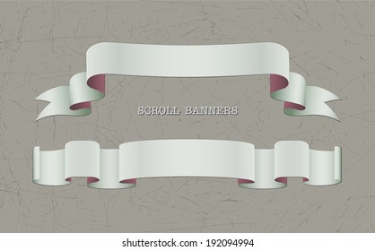 Vector Drawing Two Ribbon Banners Design Stock Vector (Royalty Free ...