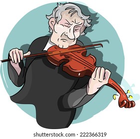 Vector Drawing Violinistviolinist Stylized Vector Drawing Stock Vector ...