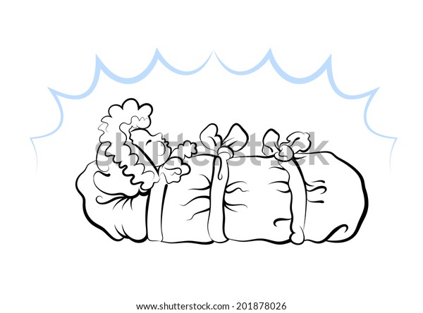 Vector Drawing Wrapped Baby On White Stock Vector (Royalty Free ...