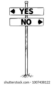 Vector Drawing Yes No Business Decision Stock Vector (Royalty Free ...