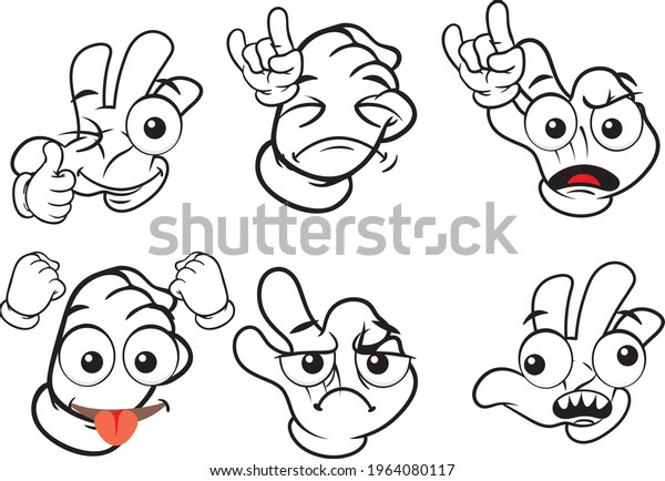 Vector Drawings Funny Hands Perfect Printing Stock Vector (Royalty Free ...