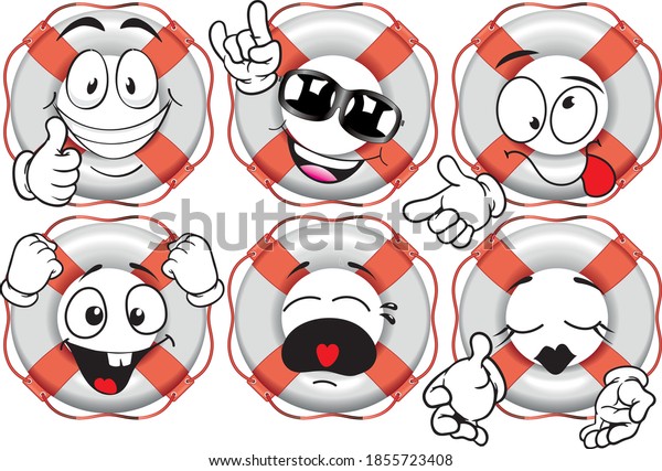 Vector Drawings Funny Lifebuoy Mascot Perfect Stock Vector (Royalty ...