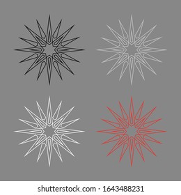 Vector Drawingspiky Star Icon Contour Flat Stock Vector (Royalty Free ...