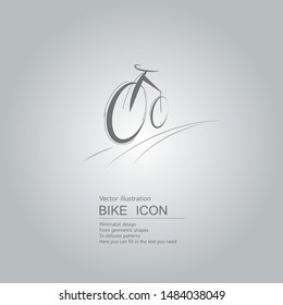 Vector Drawn Bicycle Icon Background Gray Stock Vector (Royalty Free ...