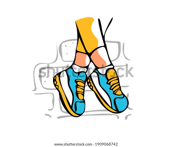 Vector Drawn Isolated Illustration Cross Legged Stock Vector (Royalty ...