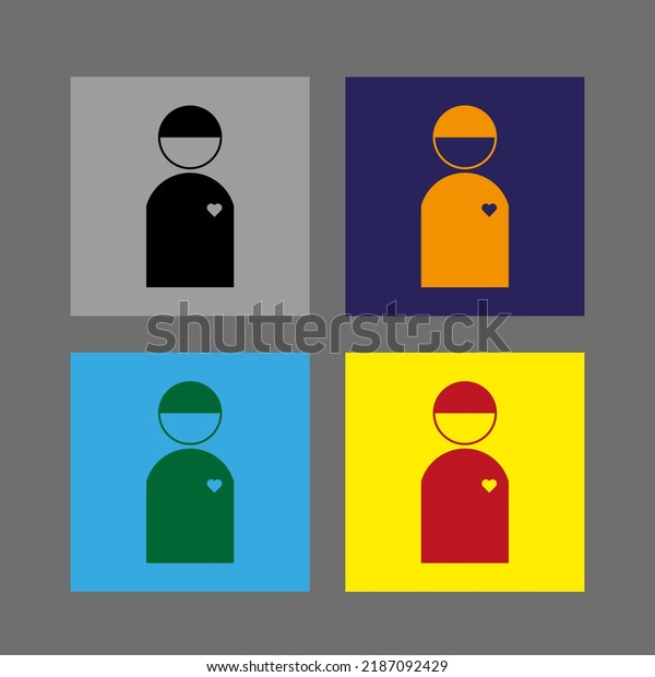 Vector Drawning Human Silhouette Colorful Flat Stock Vector (Royalty ...