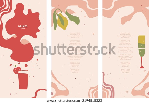Vector Drinks Menu Design Template Creative: เวกเตอร์สต็อก (ปลอดค่า ...
