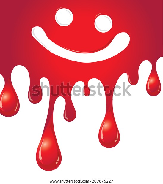 Vector Dripping Blood Smiley Face Cartoon Stock Vector (Royalty Free ...